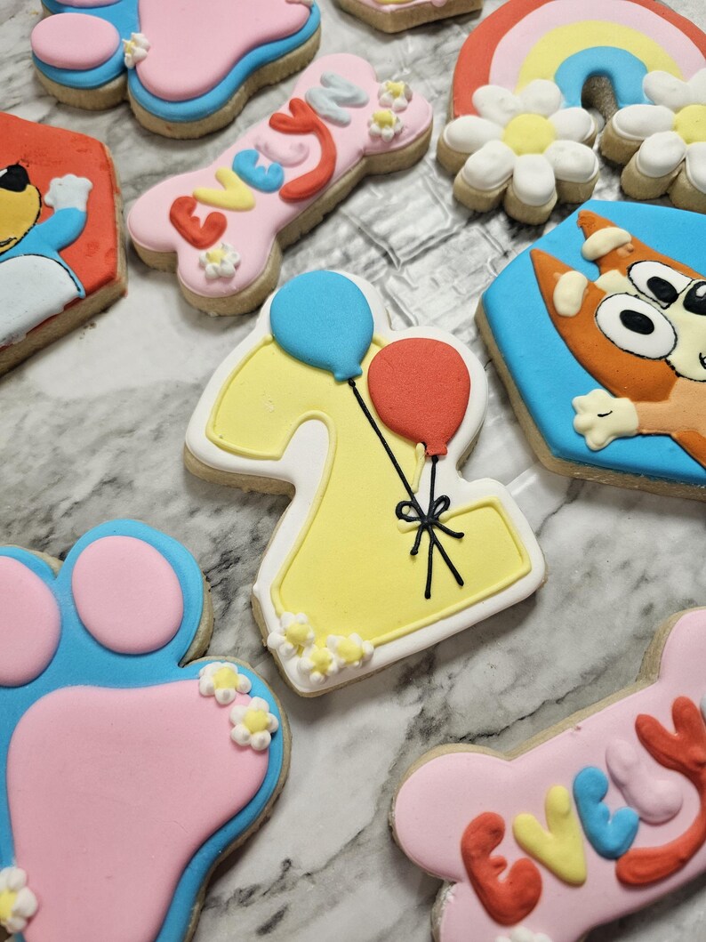Bluey Cookies-royal Icing Cookies - Etsy