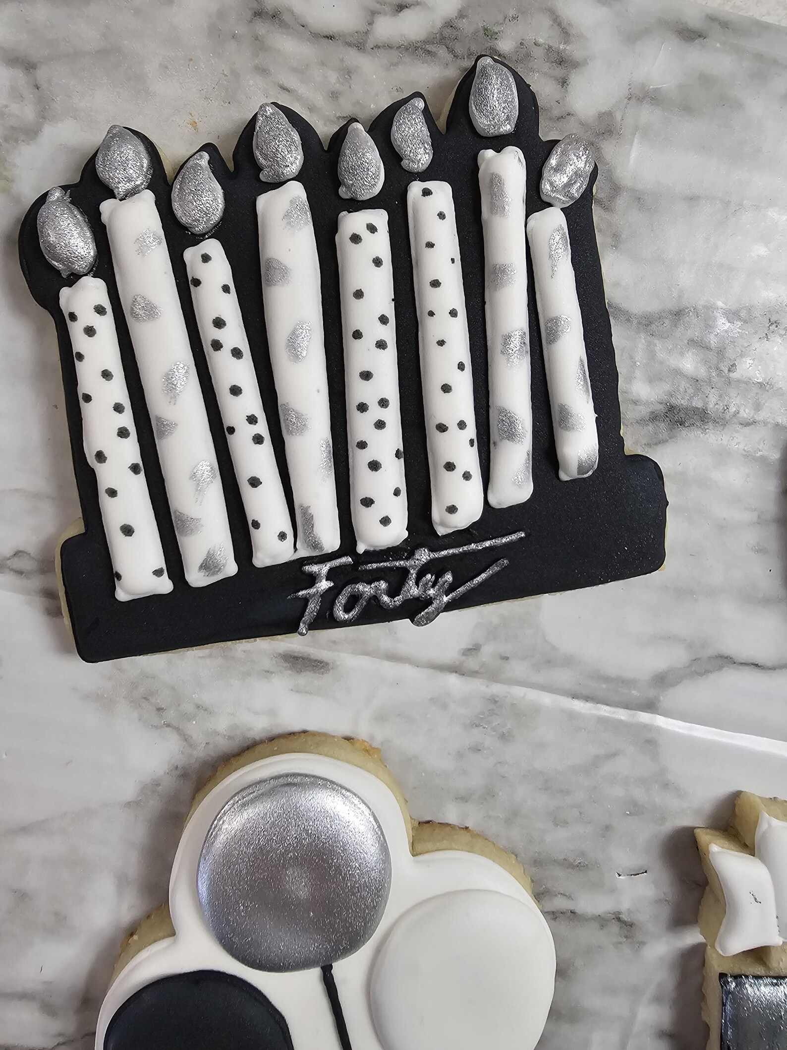 Birthday Black and Gold or Silver- Royal Icing Cookies - Etsy