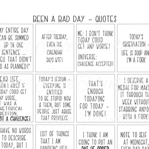 Bad Day Stickers - Etsy