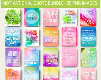 Inspirational Quotes Watercolor Art Bundle Set of 20 Printables Wall ...