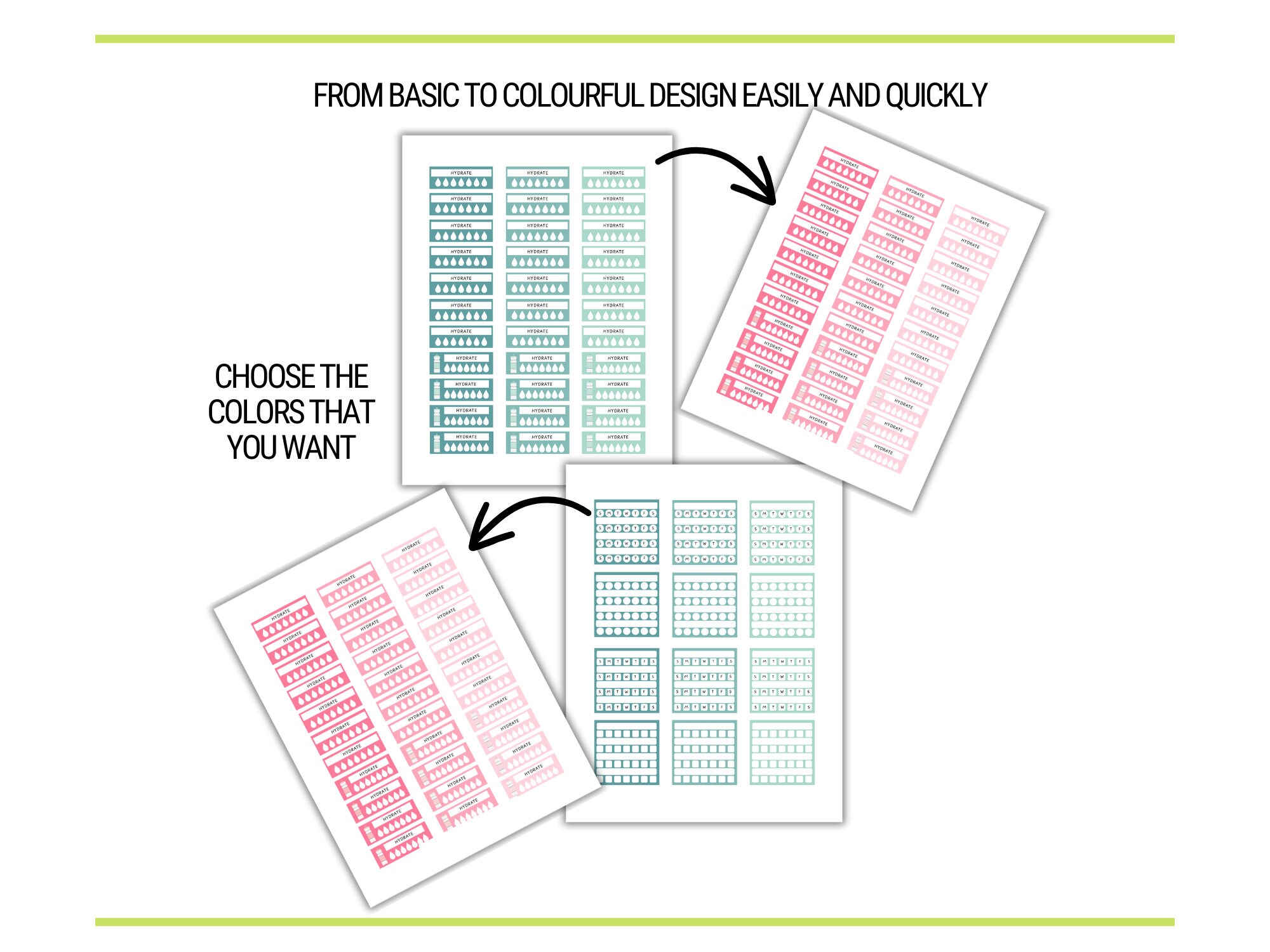 Editable Canva Planner Sticker Templates Design Your Day: Classic Happy ...