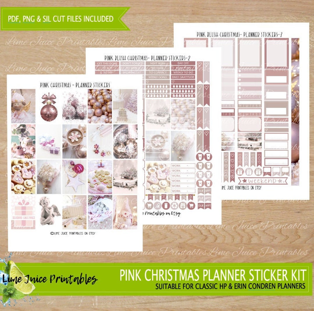 Printable Christmas Planner Stickers: Holiday Planner Kit (PDF, PNG ...