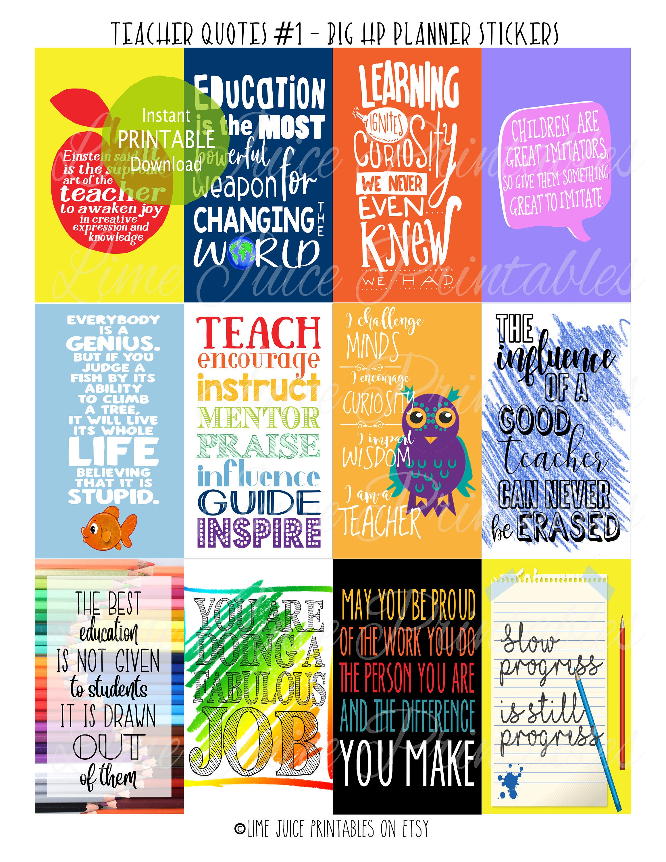 Printable TEACHER-HOME SCHOOL Educator Quotes, Big Happy Planner, Quote ...