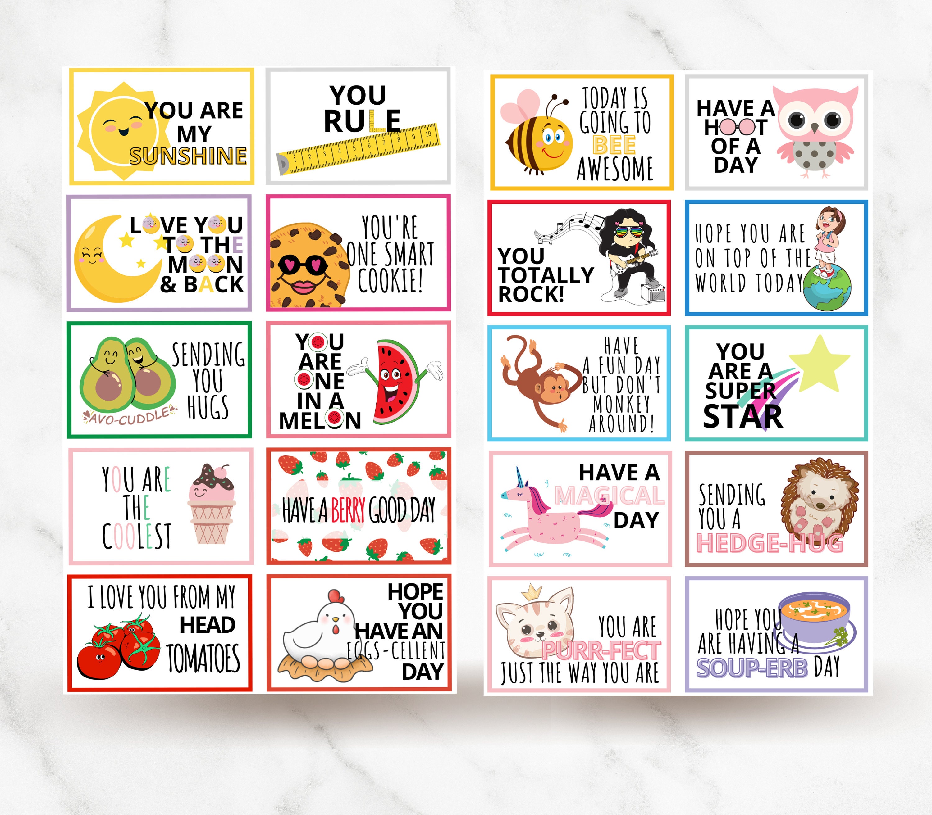 Printable Lunchbox Notes for Kids Encouraging Quotes and Inspirational ...
