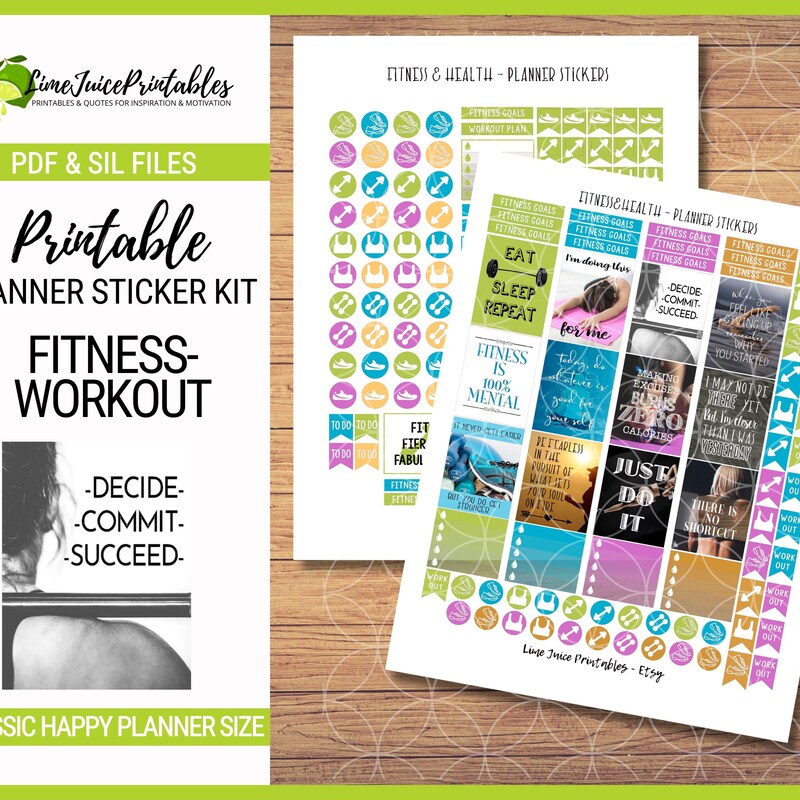 Fitness Planner Stickers - Etsy
