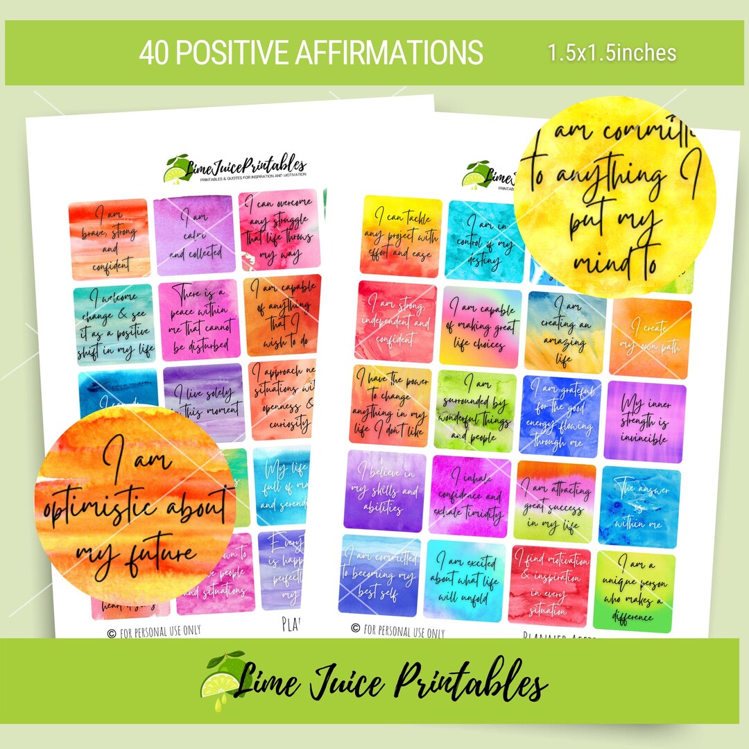 POSITIVE Affirmations|positive Self Love Motivational Quotes|printable ...