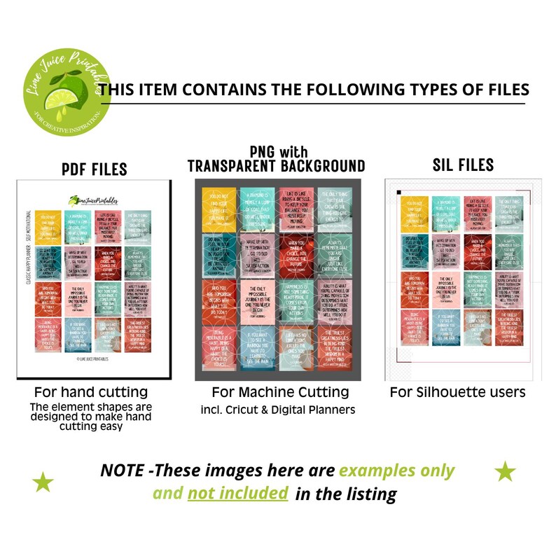 Inspirational Quote Stickers: 20 Round Positive Affirmations (PNG, PDF ...