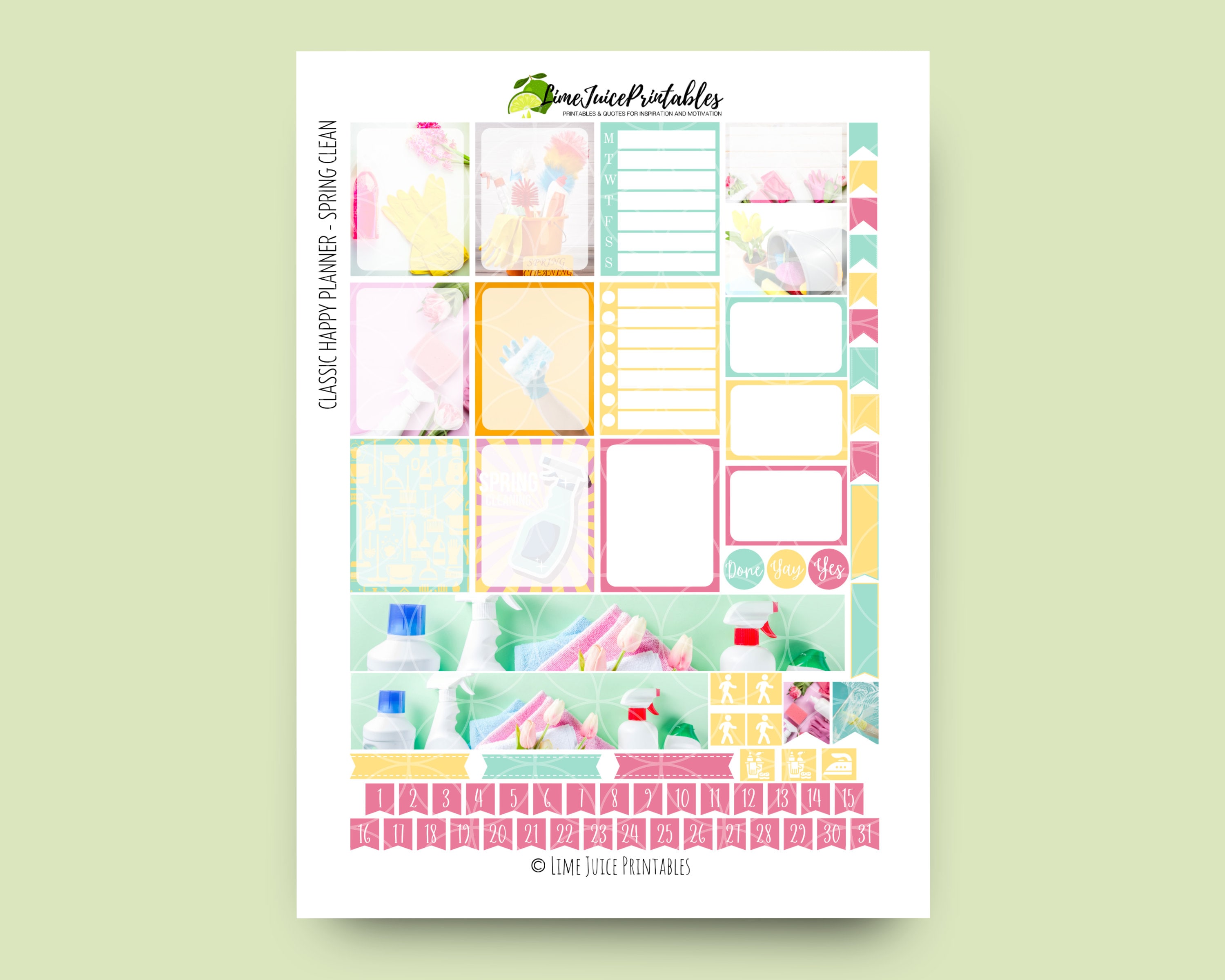 Dust off Winter: Printable Sticker Kit for Your Spring Cleaning Routine ...