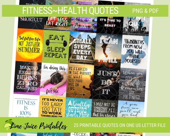 FITNESS-HEALTH Quotesprintable Classic Happy Planner | Etsy