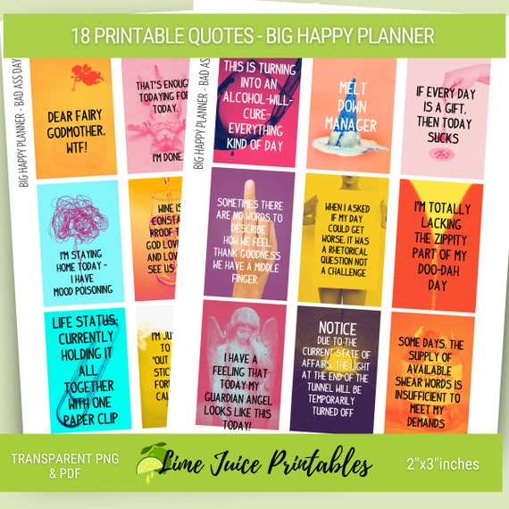 Bad Ass Day Planner QuotesPlanner QuotesLife Quotes Funny | Etsy