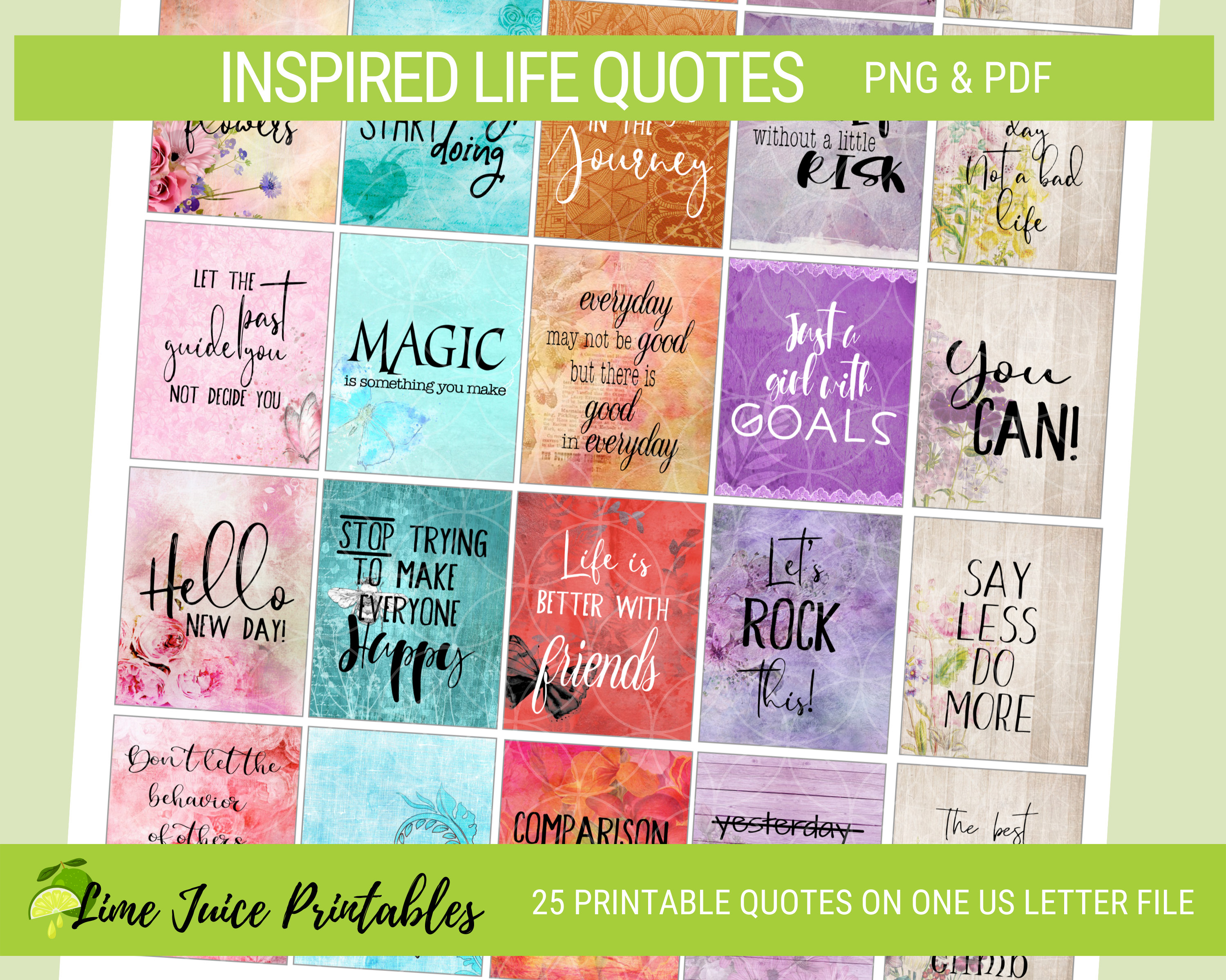 INSPIRED LIFE PLANNER Printable Planner Quotes, |planner Accessories ...