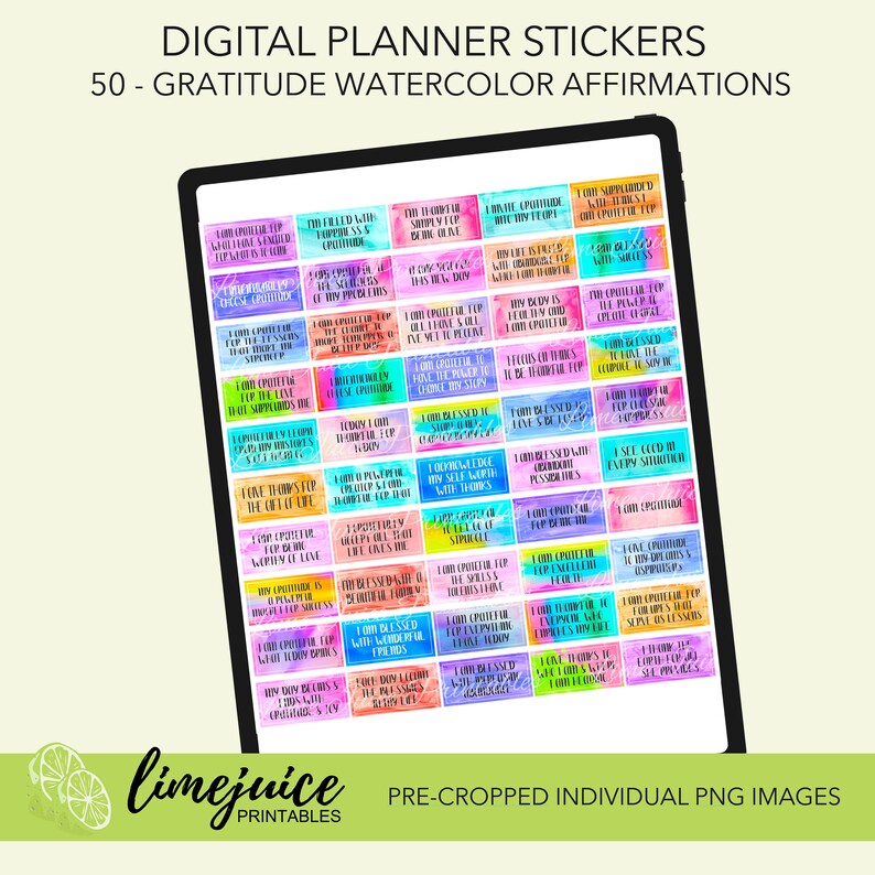 Digital Planner Gratitude Stickers | Goodnotes Planner Stickers ...