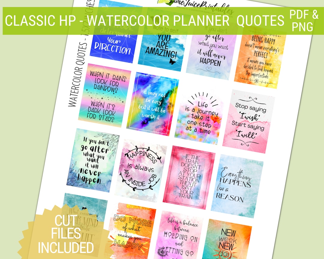 Colorful Motivation: Watercolor Quotes to Energize Your Days, Instant ...