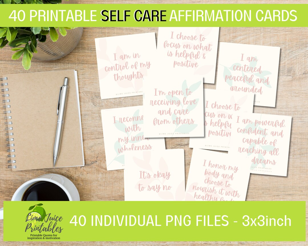 Affirmations for SELF CARE, Motivational-inspirational, 40 PNG ...