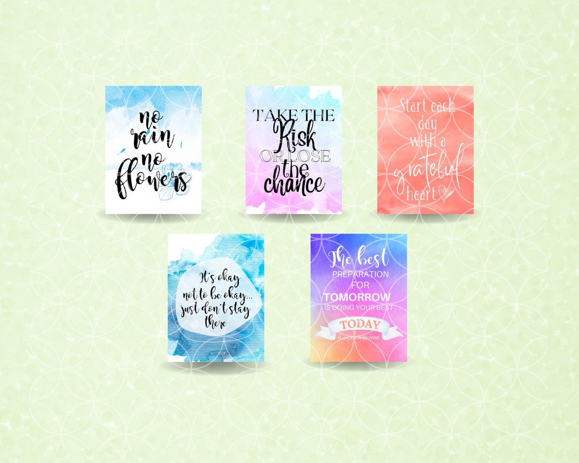Positive Watercolor Quotes Bundle | 20 Printables | Wall Art ...