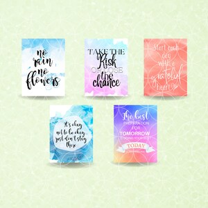 Positive Watercolor Quotes Bundle | 20 Printables | Wall Art ...
