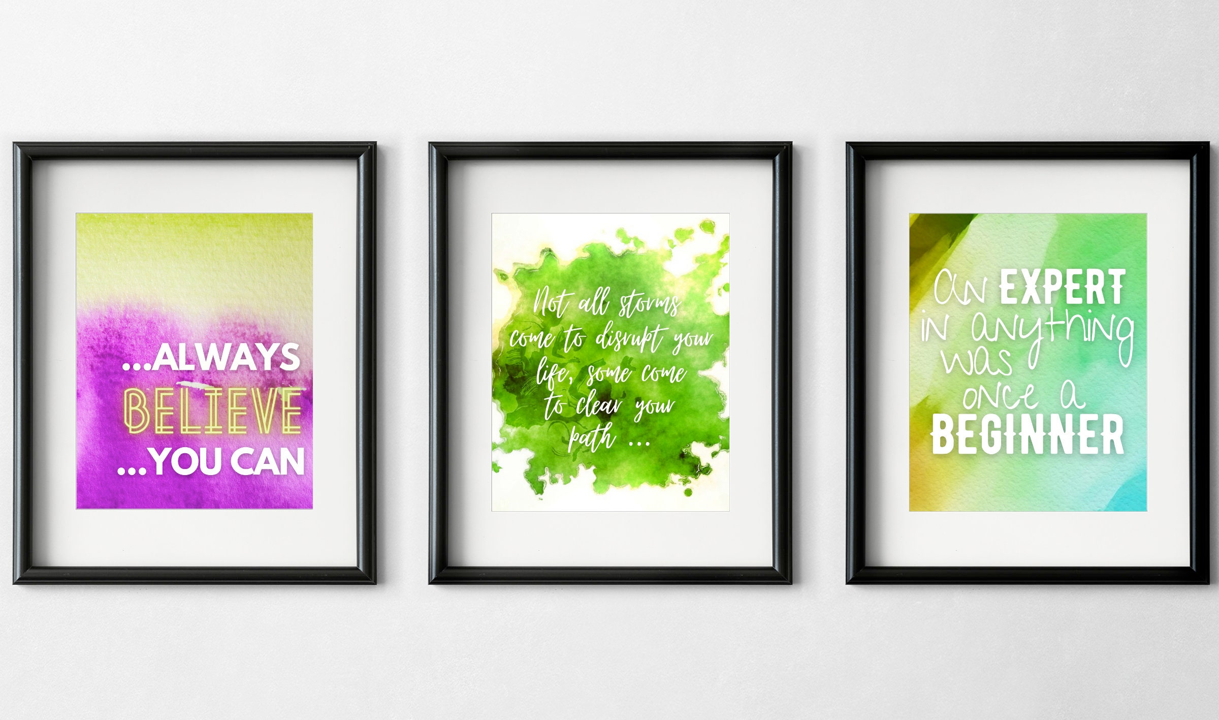 Motivational-inspirational Quotes Watercolor Bundle | 20 Printables ...