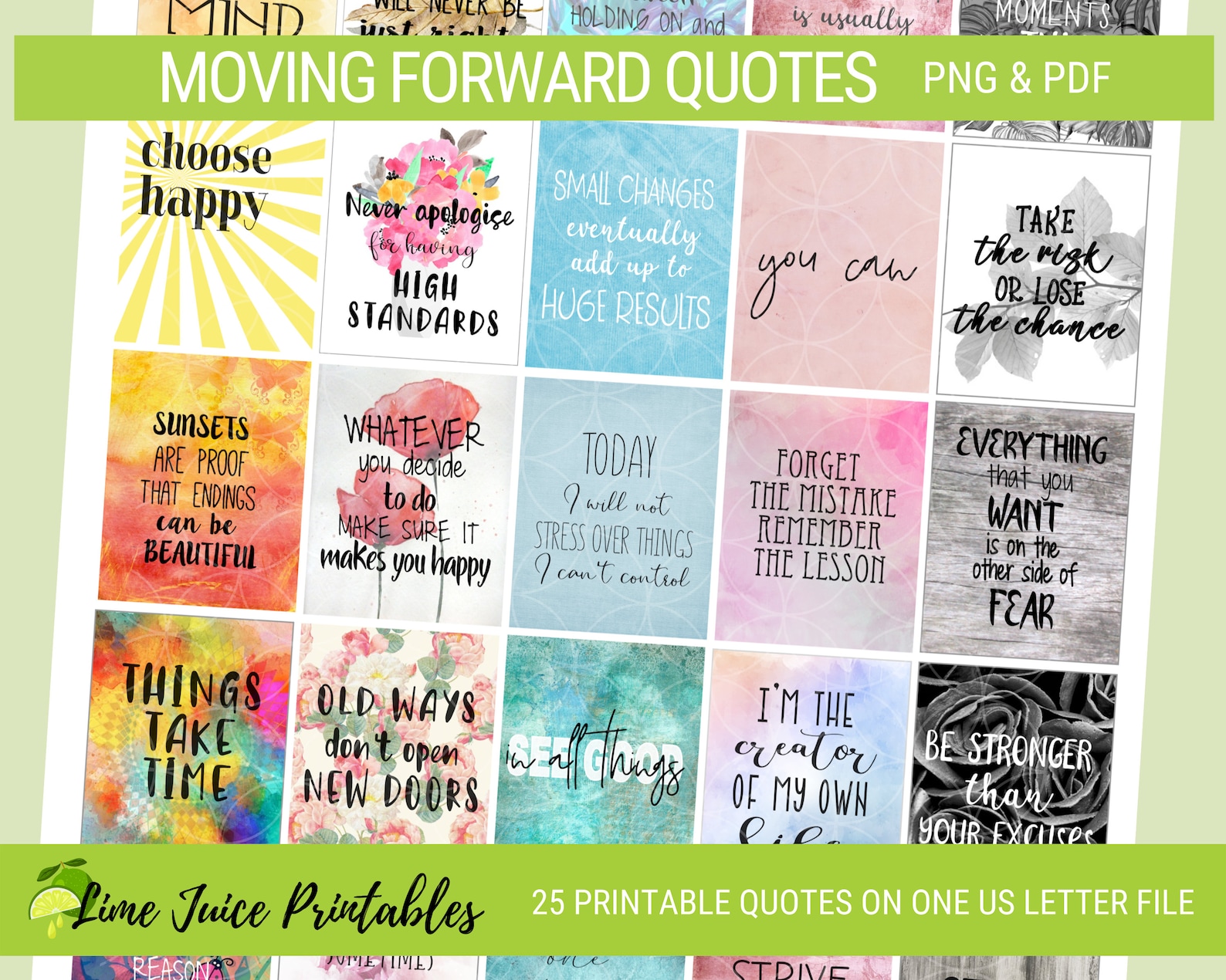 Inspirational Planner Quotes: Happy Planner Accessories (PDF) - Etsy