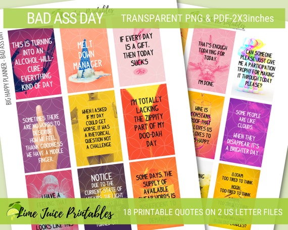 Bad Ass Day Planner Quotesplanner Quoteslife Quotes Funny - Etsy
