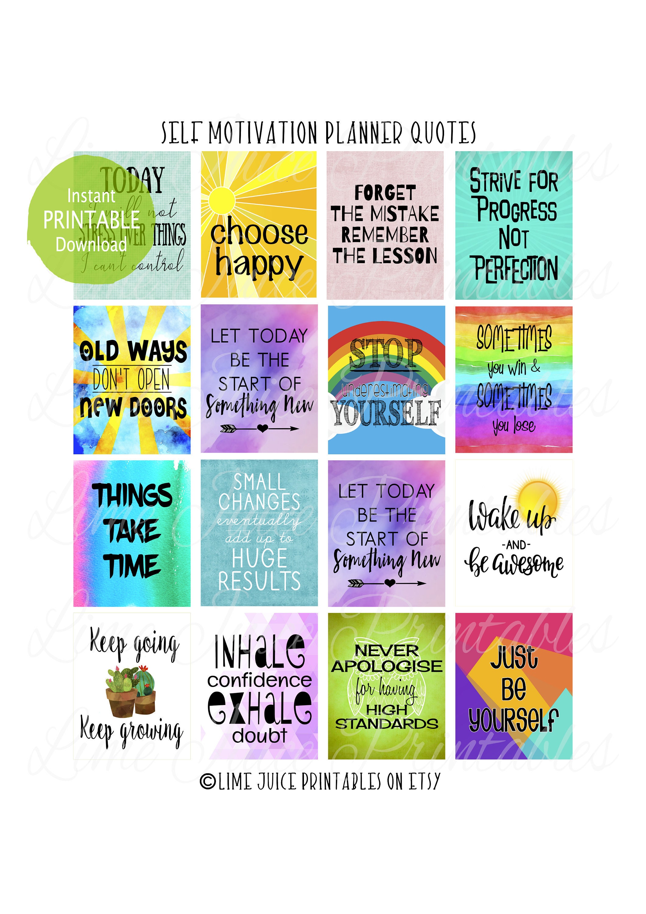 SELF MOTIVATION Planner Quotes | Digital-instant Download | Printable ...