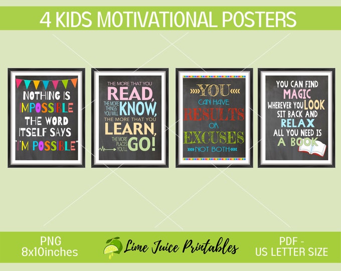 Inspirational and Motivational Classroom Quotes Posters Bundle ...