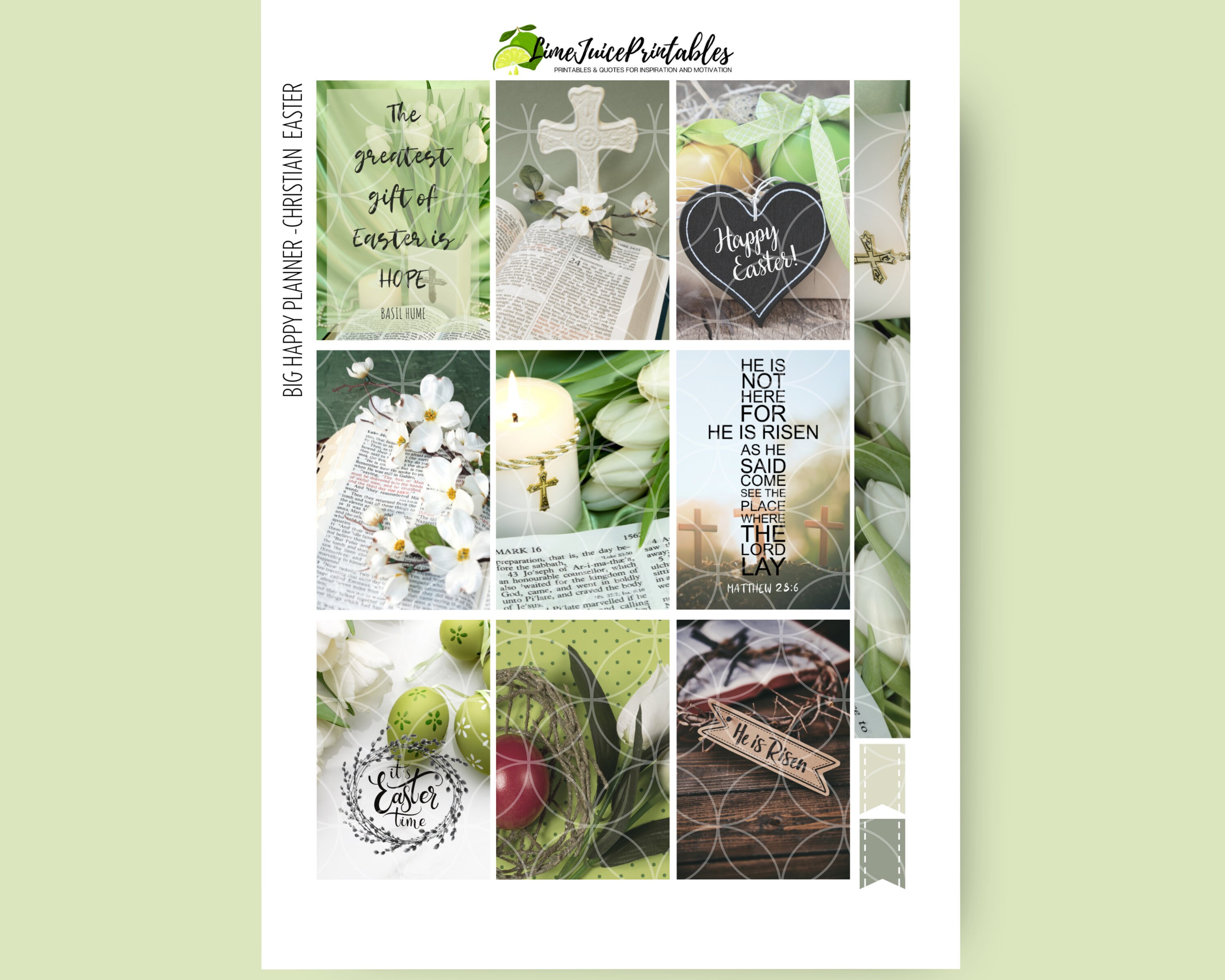 Christian Easter Planner Stickers Kit: Big Happy Planner (printable PDF ...