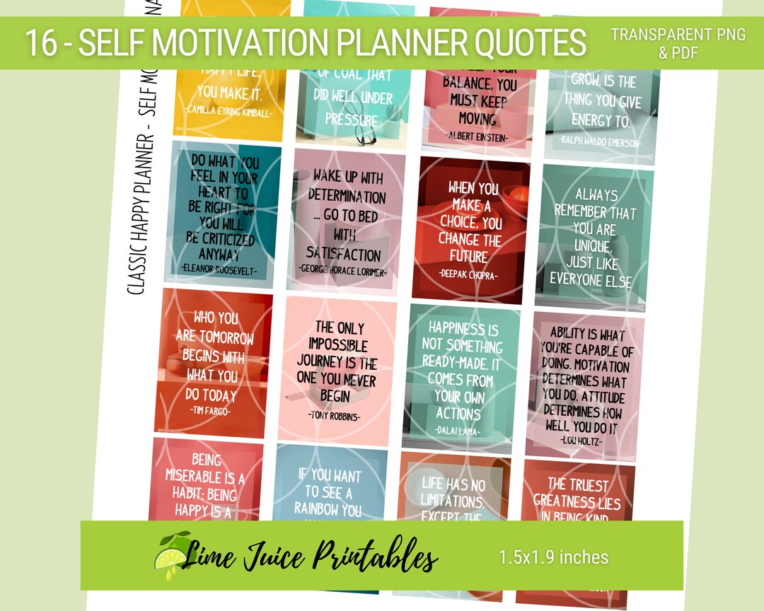 SELF MOTIVATION Printable Planner Quotes-3, Positive Quotes ...