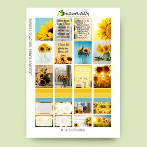 Sunflowers Galore: Printable Stickers for Your Summer Happy Planner ...