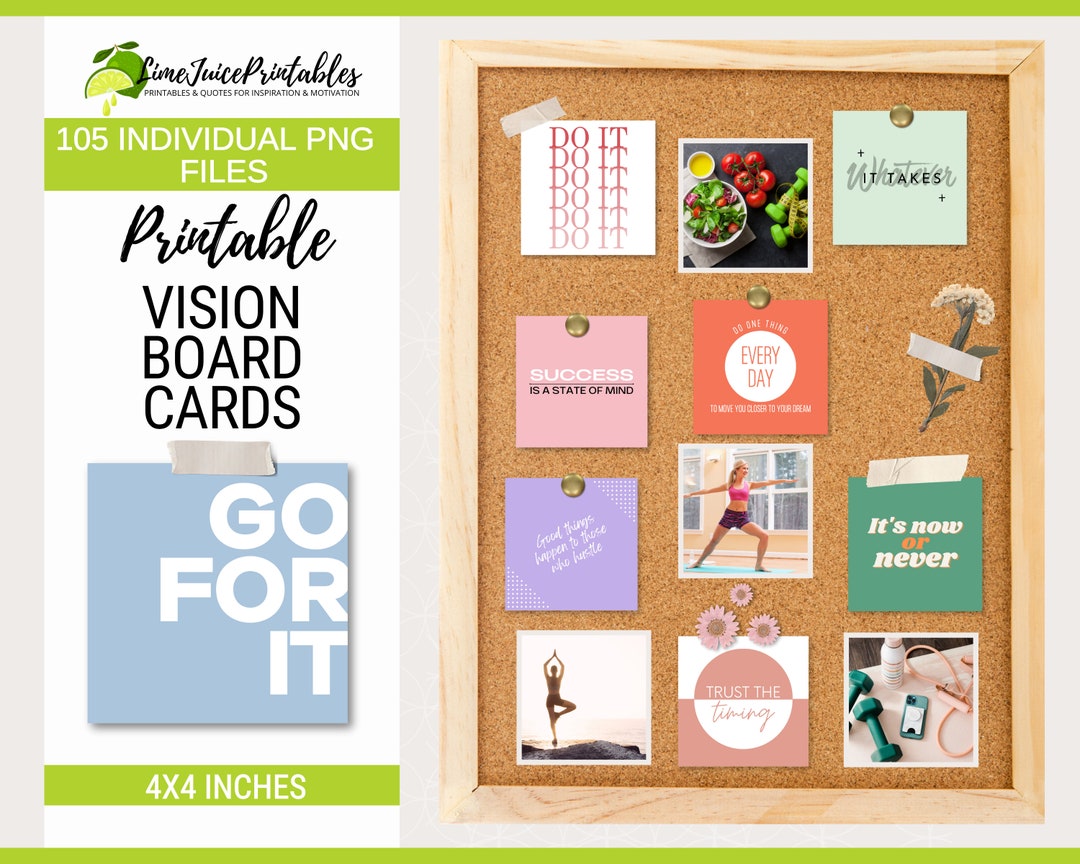 Vision Board Printables: 105 Affirmation Cards (4x4in PNG Images) - Etsy