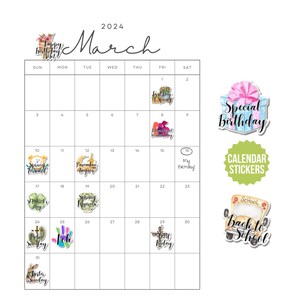 Printable Planner Stickers - Yearly Holidays, Celebrations ...