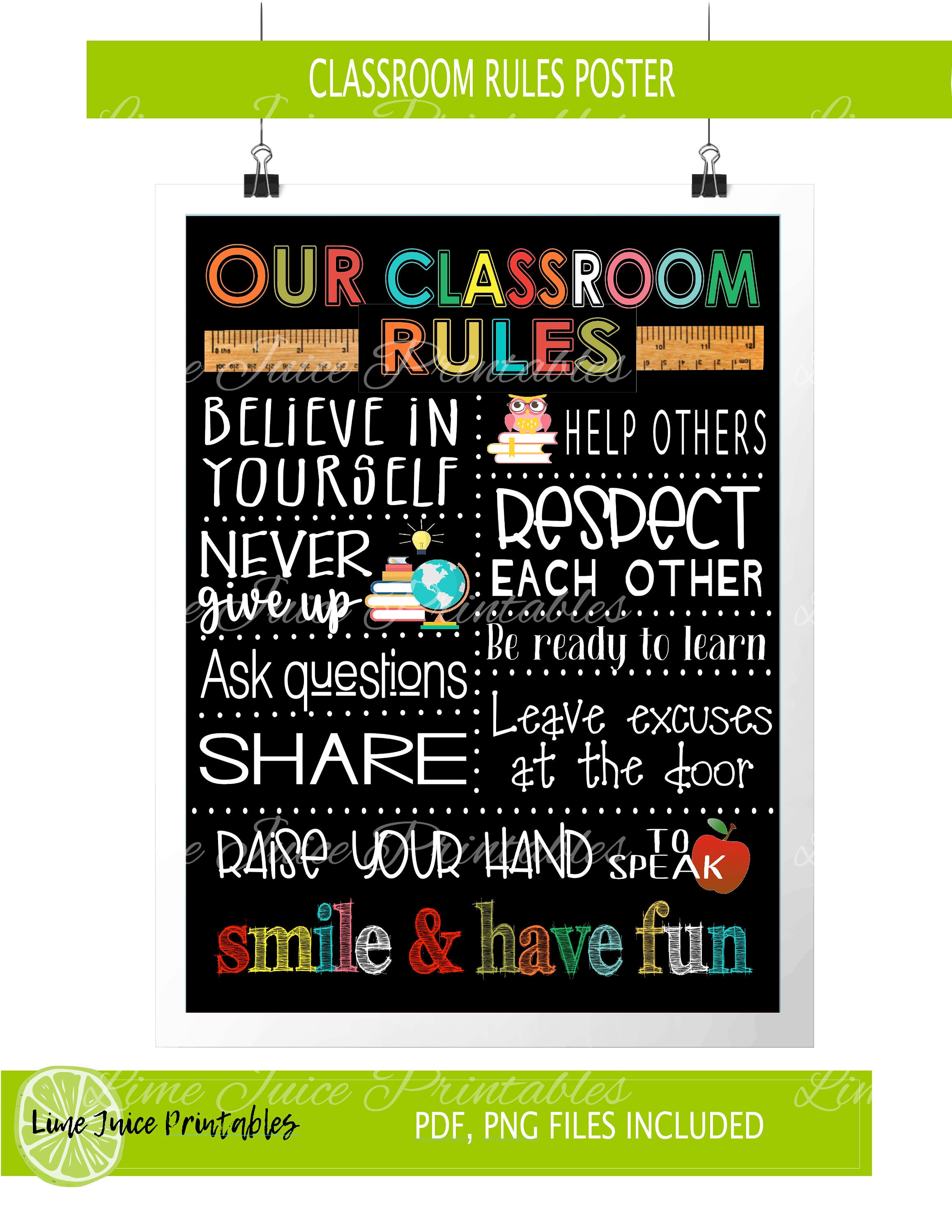 Classroom Rules|digital Download|teacher Sign Printable|classroom ...