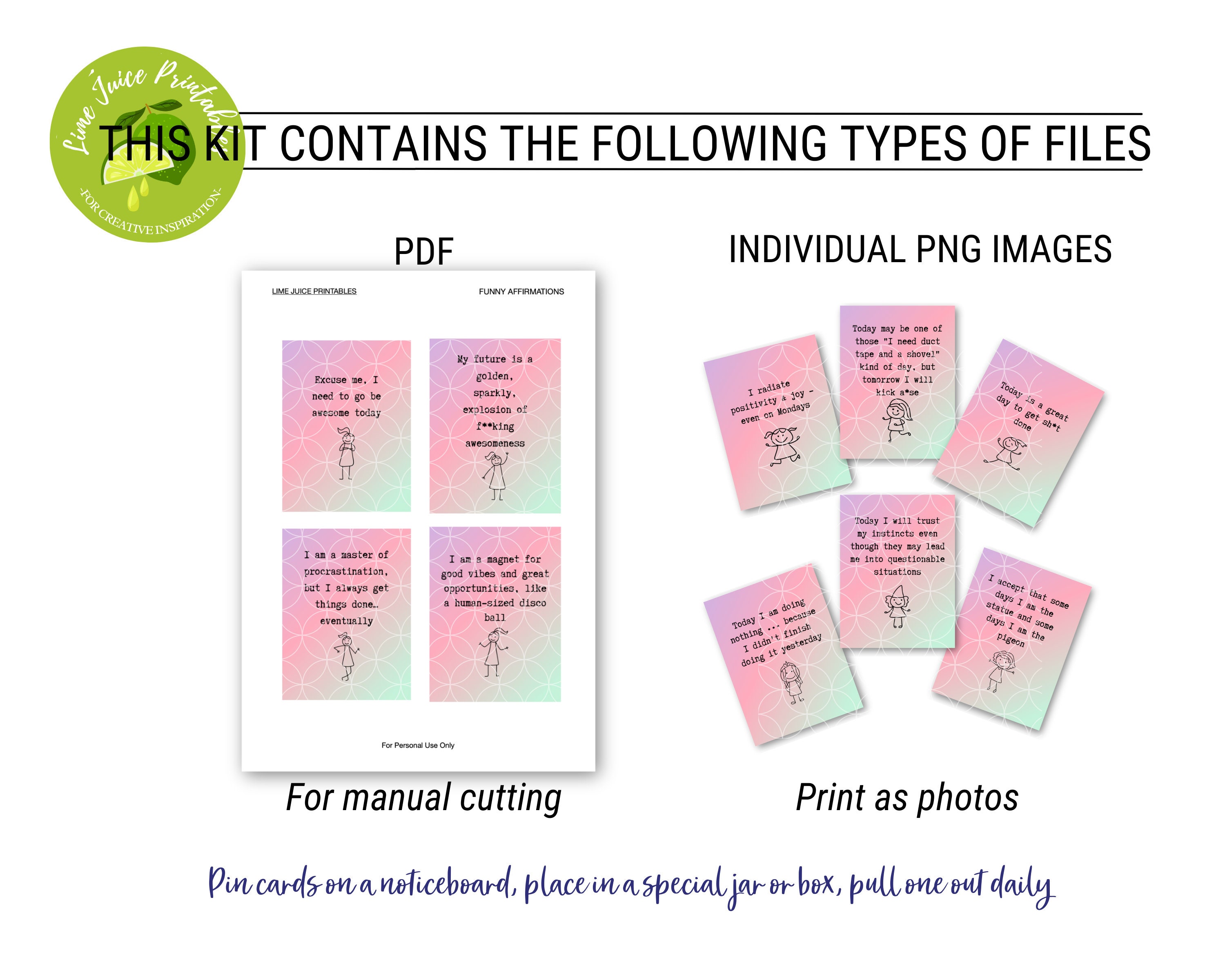 Printable Affirmation Cards With a Hint of Badass, Funny Affirmations ...