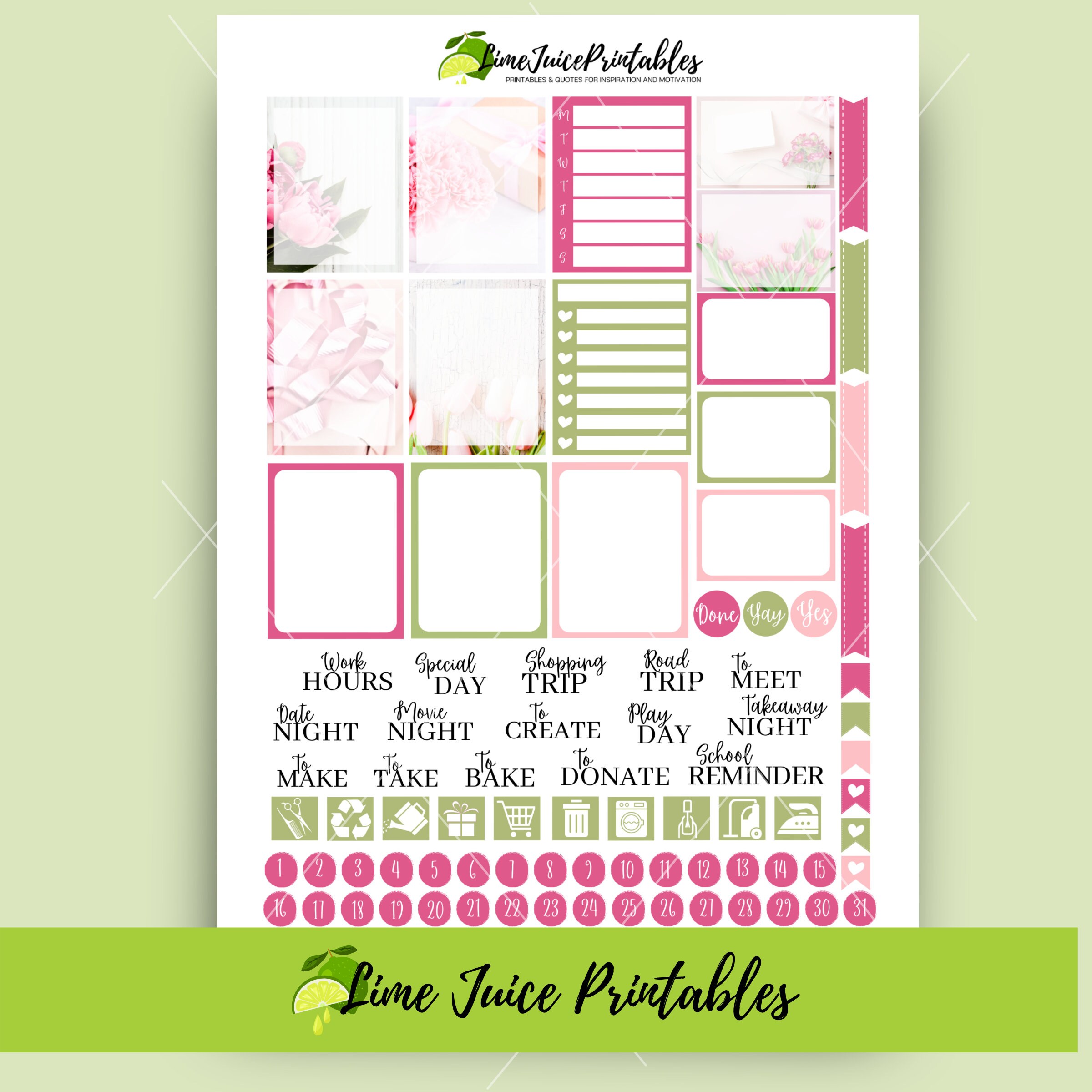 A Mother's Love: Classic Happy Planner Sticker Kit for Mother's Day ...
