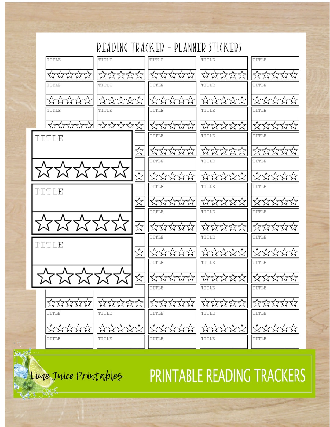 READING TRACKER STICKERS | Book Review Tracker Boxes | Bullet Journal ...