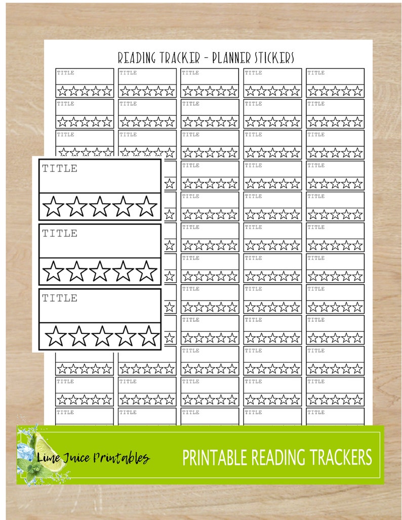 READING TRACKER STICKERS Book Review Tracker Boxes Bullet - Etsy