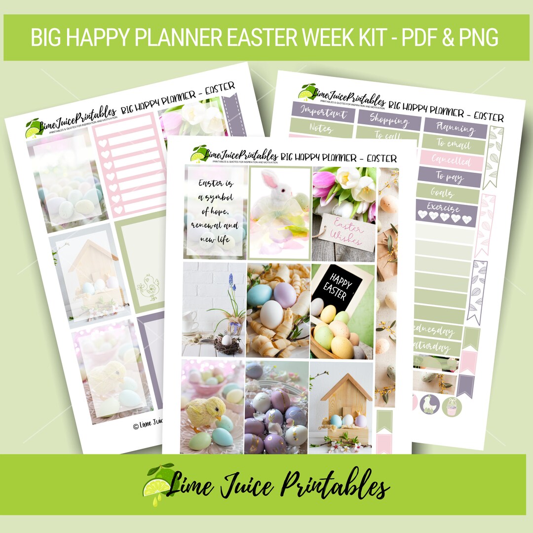 Happy Easter Planning: Weekly Sticker Kit for Your Planner, Printable ...