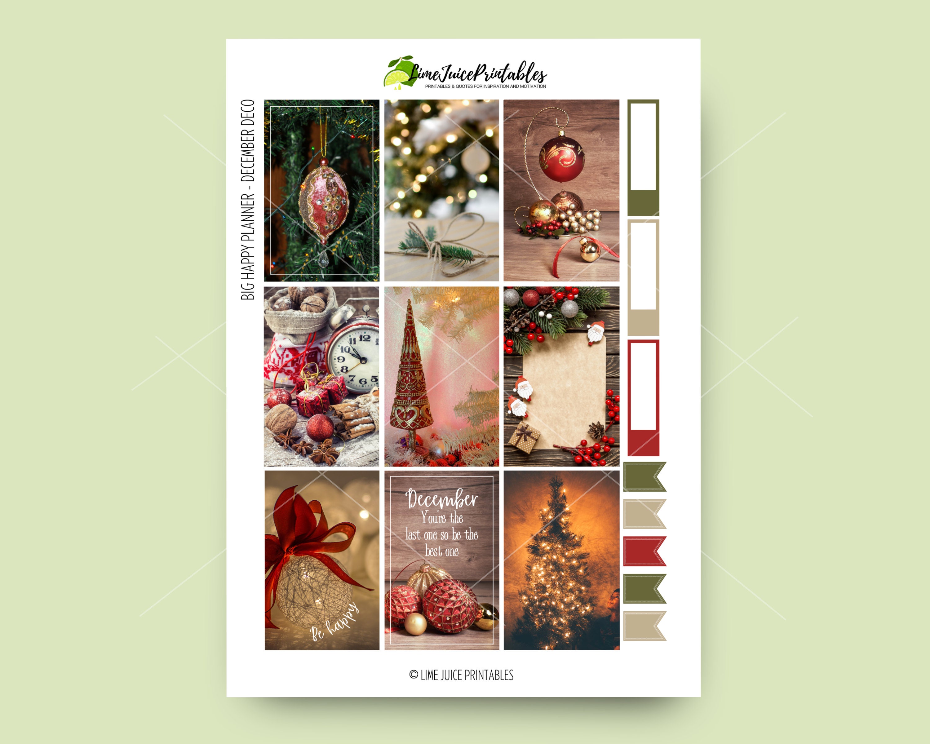 December Deco Week Sticker Kit Printable Stickers Christmas - Etsy