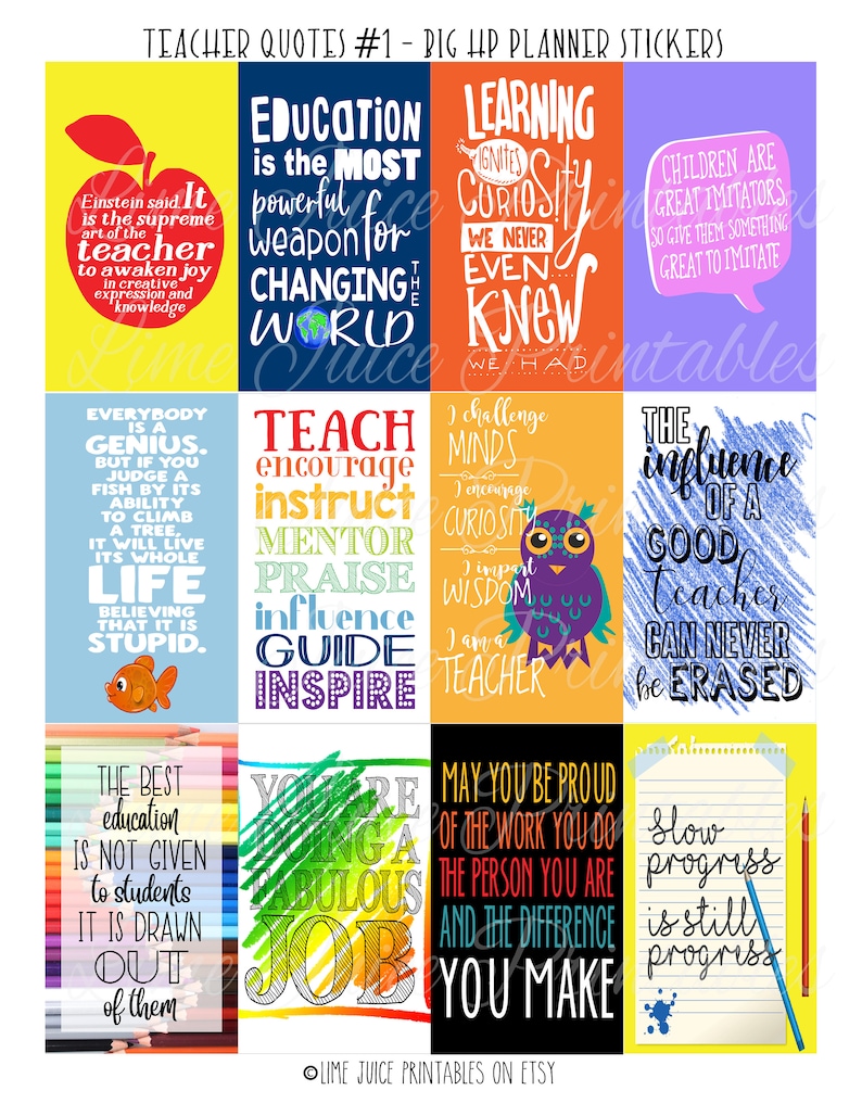 Printable TEACHER-HOME SCHOOL Educator Quotes, Big Happy Planner, Quote ...