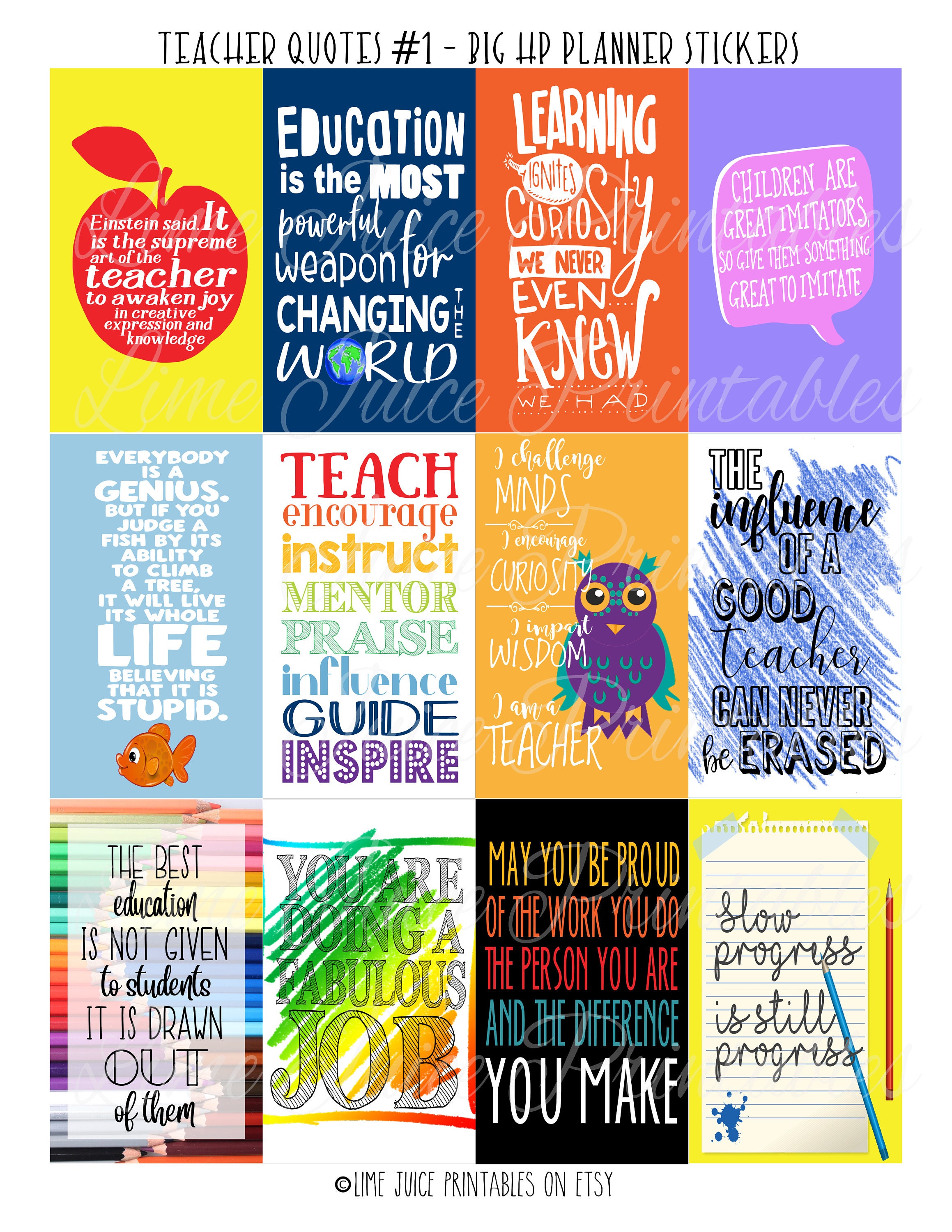 Printable TEACHER-HOME SCHOOL Educator Quotes, Big Happy Planner, Quote ...