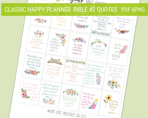 BIBLE-FAITH Quotes No.2 Printable Classic Happy Planner - Etsy