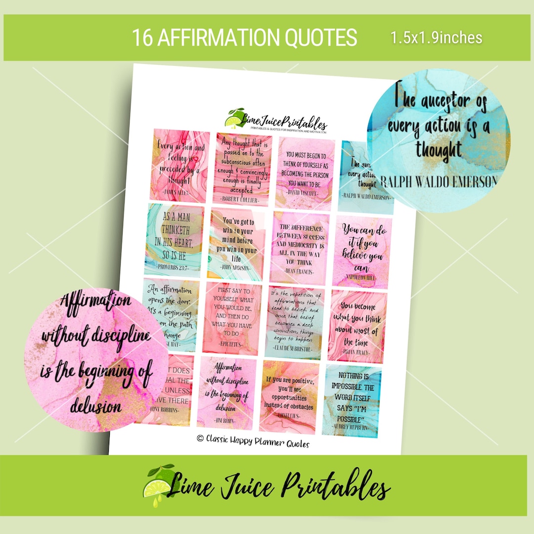 Printable Affirmation Quotes for Planners and Journaling ...