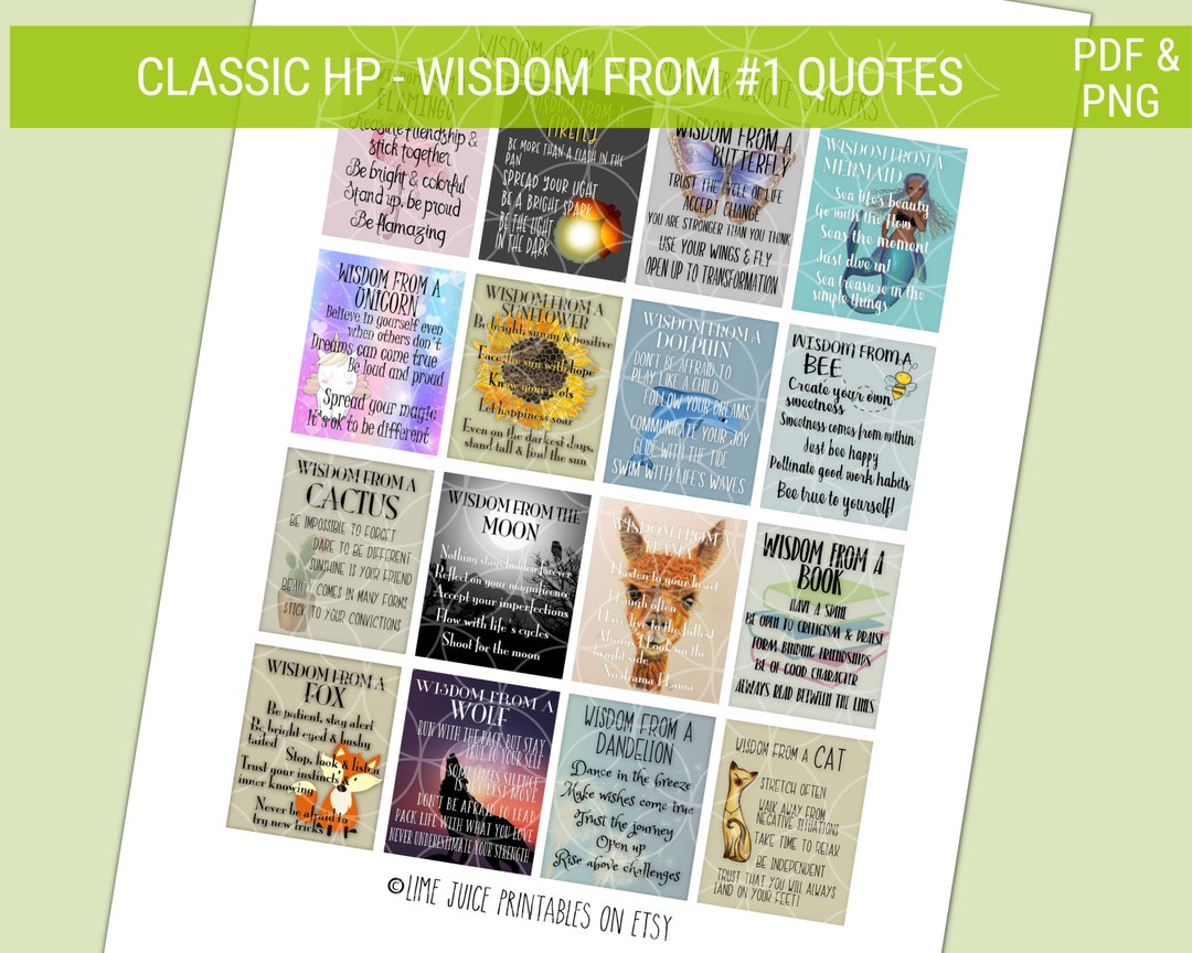 WISDOM FROM Planner Quotes|printable Quote Stickers|planner Stickers ...