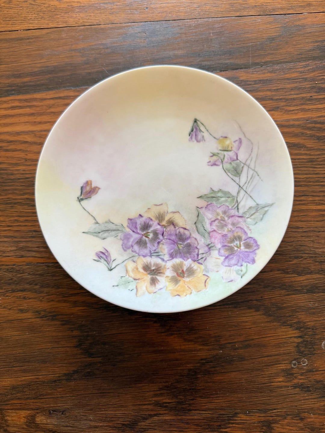 Antique Silesia Hand Painted Pansy Plate – 7.5" Porcelain Floral ...