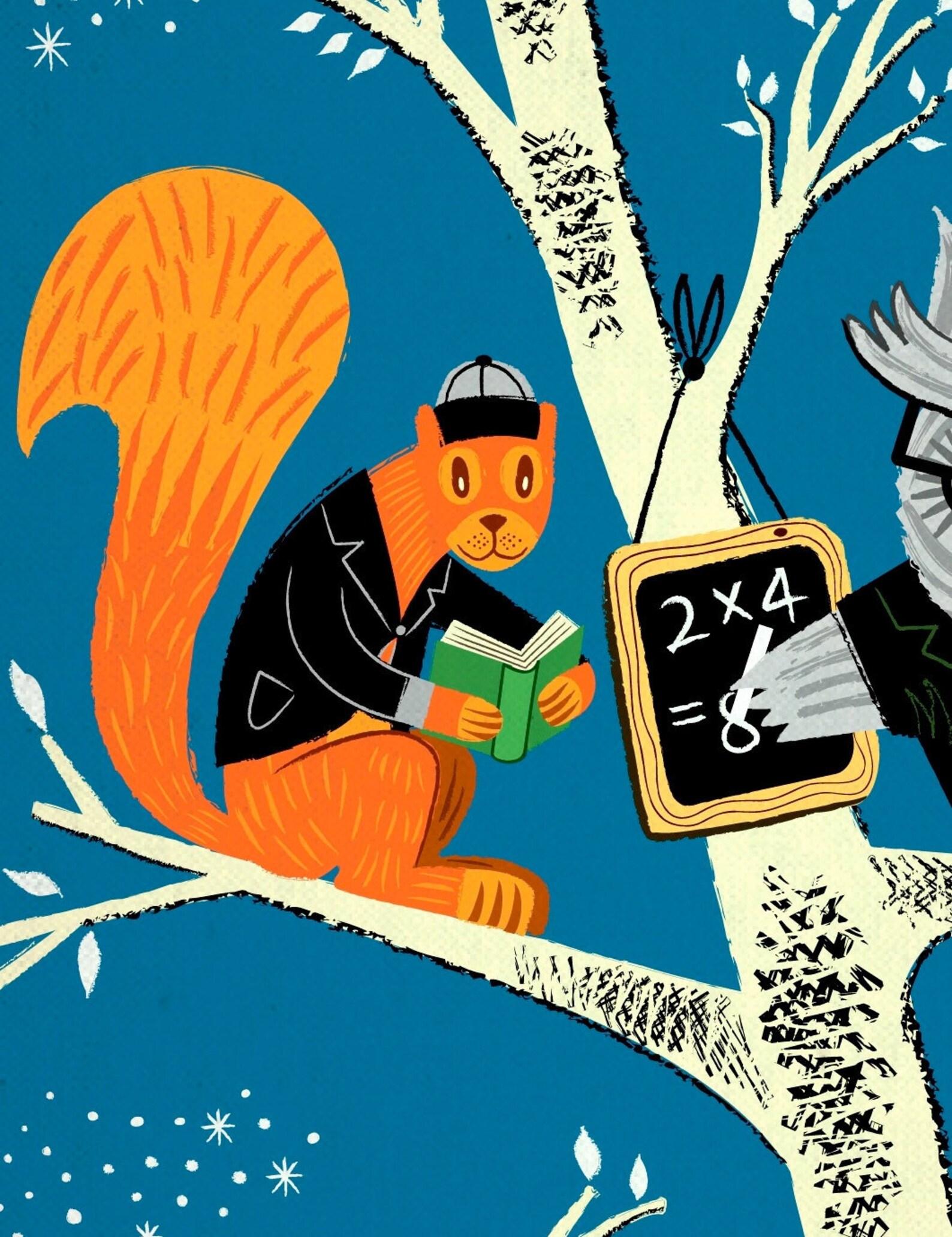 Woodland Arithmetic Children s Animal Art Owl And Etsy