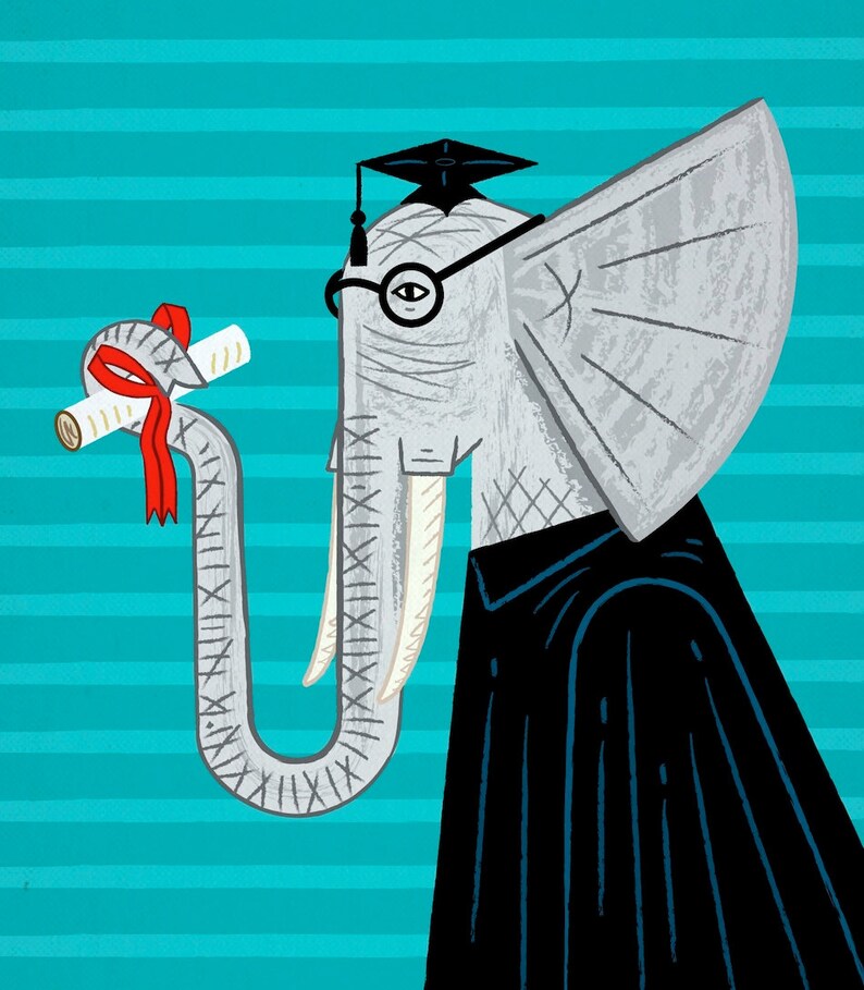 Intelligent Elephant Animal Art Poster Print by Oliver Lake Iota ...