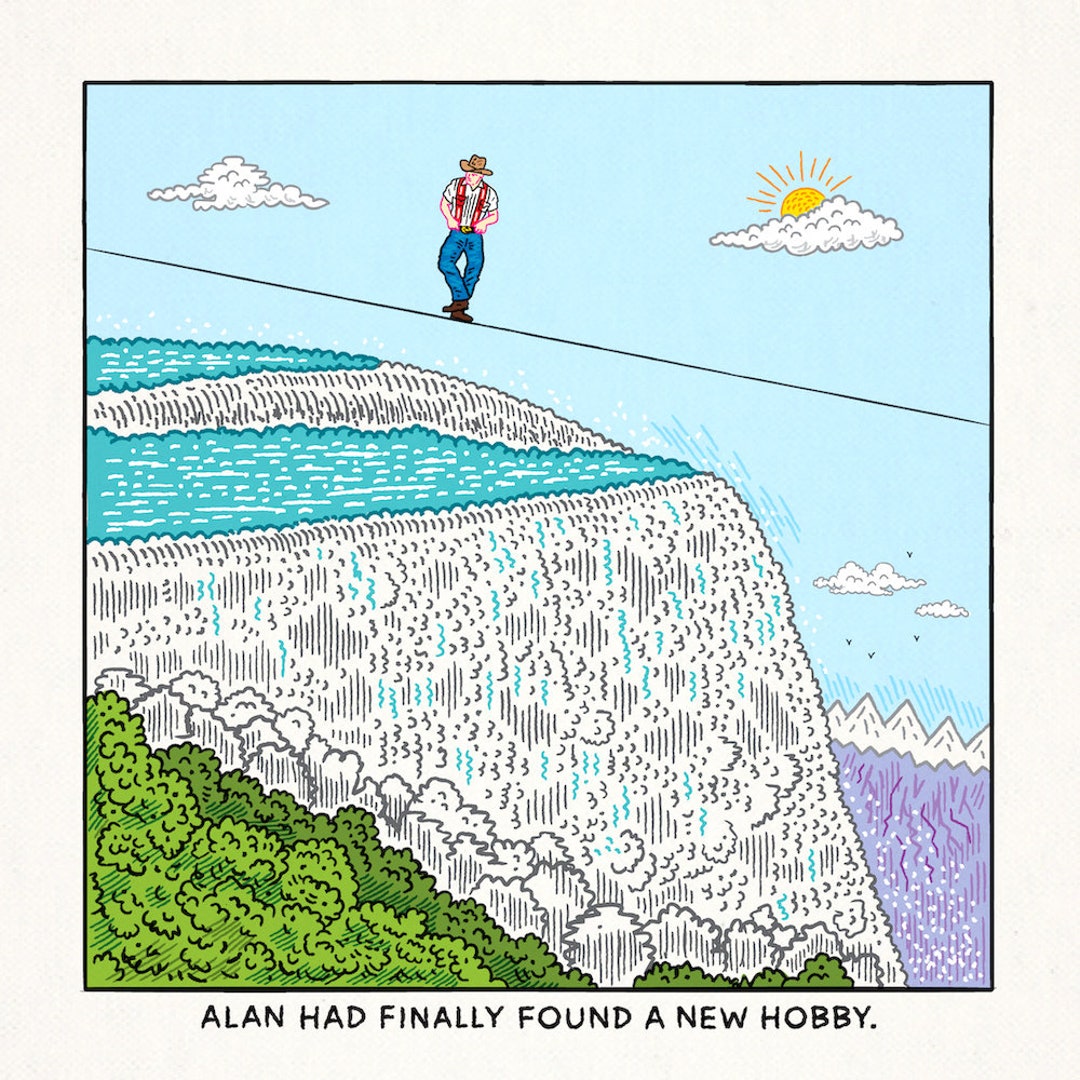 Alan's Hobby Absurd Art Single Panel Comic Art Poster - Etsy