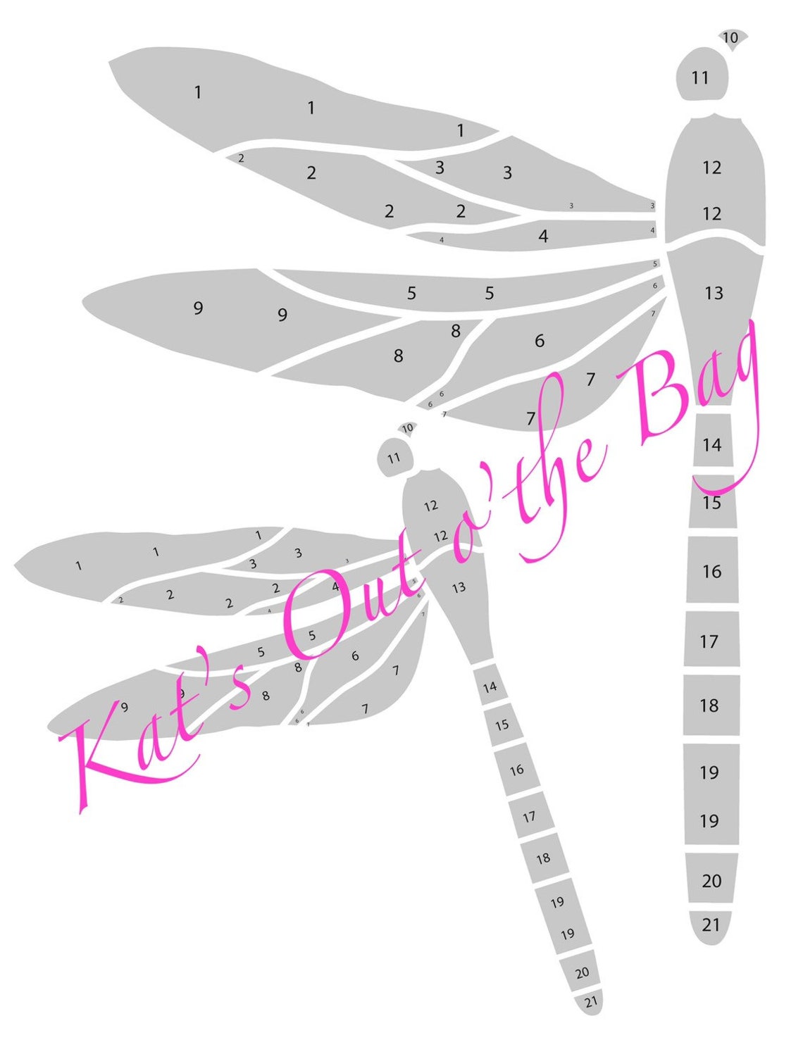 Dragonfly Applique Template or Pattern - NO INSTRUCTIONS - Etsy