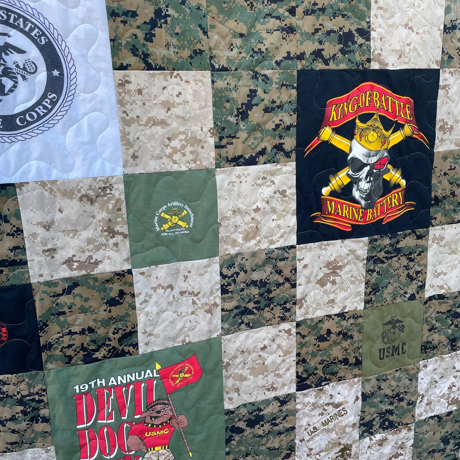 Military Memory Quilt Made From Fatigues or Military Uniforms | Fatigue ...