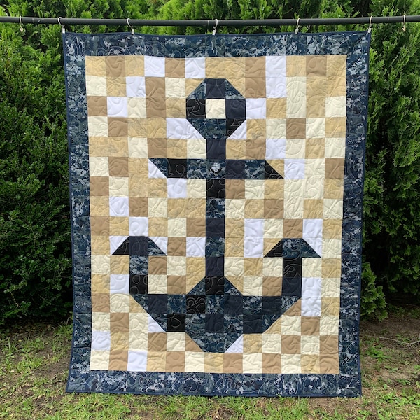 Navy Quilt - Etsy
