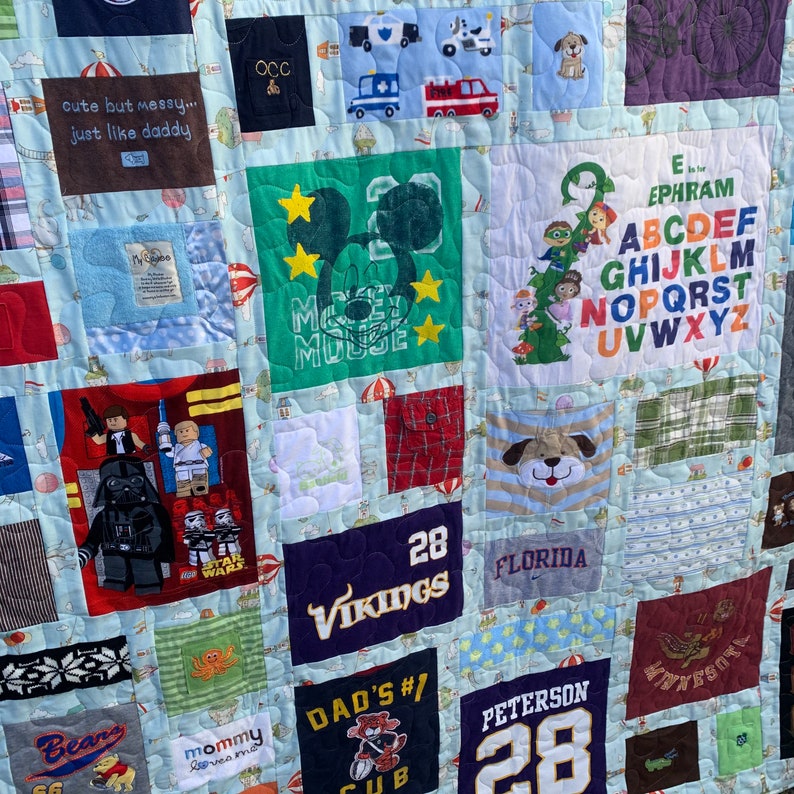 Memory Quilt With Children's Clothes Keepsake Memorial - Etsy